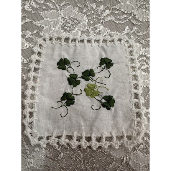 Reclaimed Vintage | Dining | Vintage Square Clover Linen Coaster ...